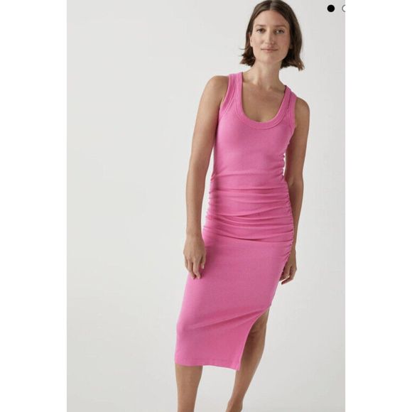 Michael Stars | Dresses | Michael Stars Ribbed Ruched Bodycon Dress ...